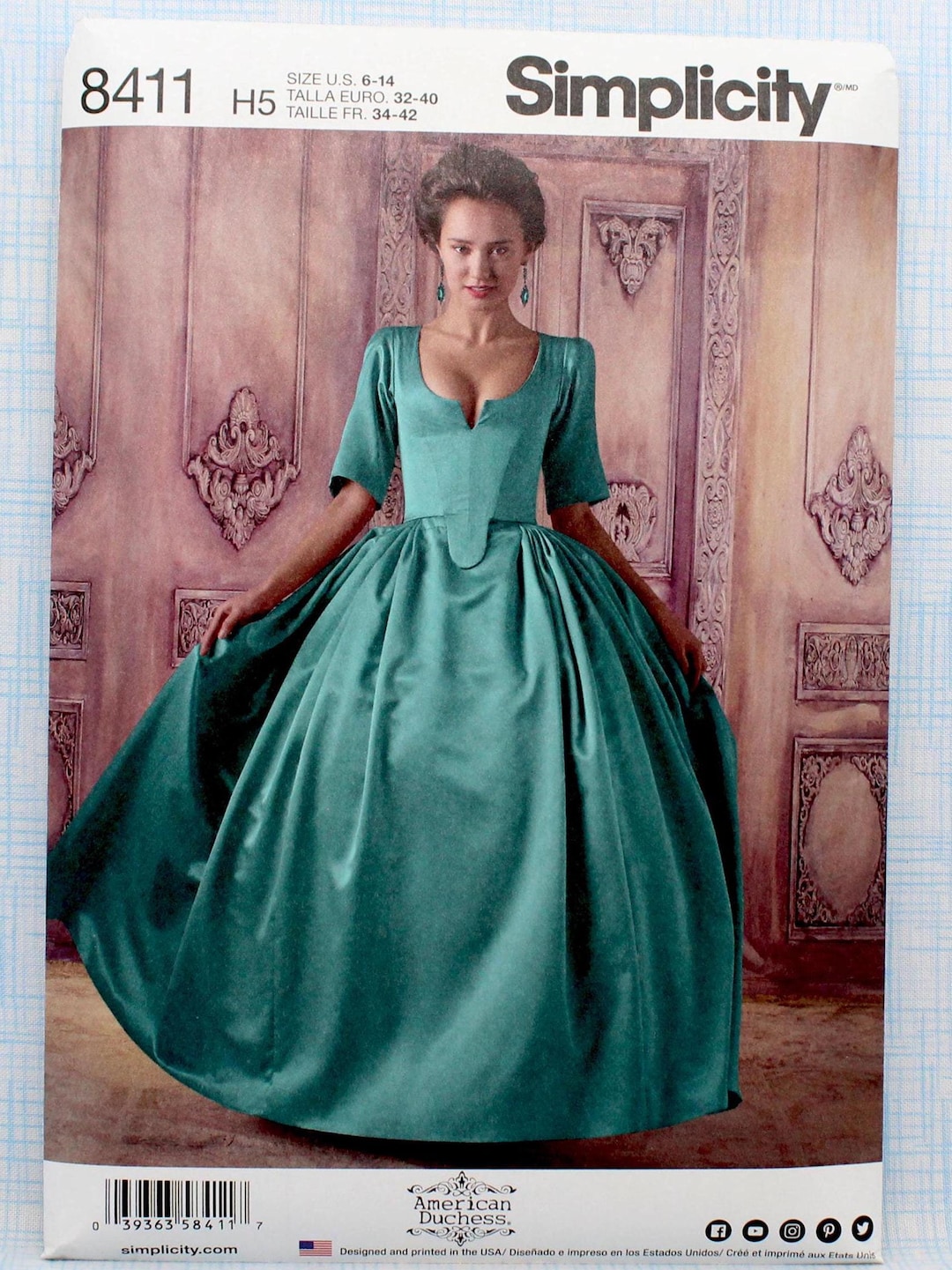 Simplicity Sewing Pattern 8411, Misses' 18th Century Lined Dress With ...