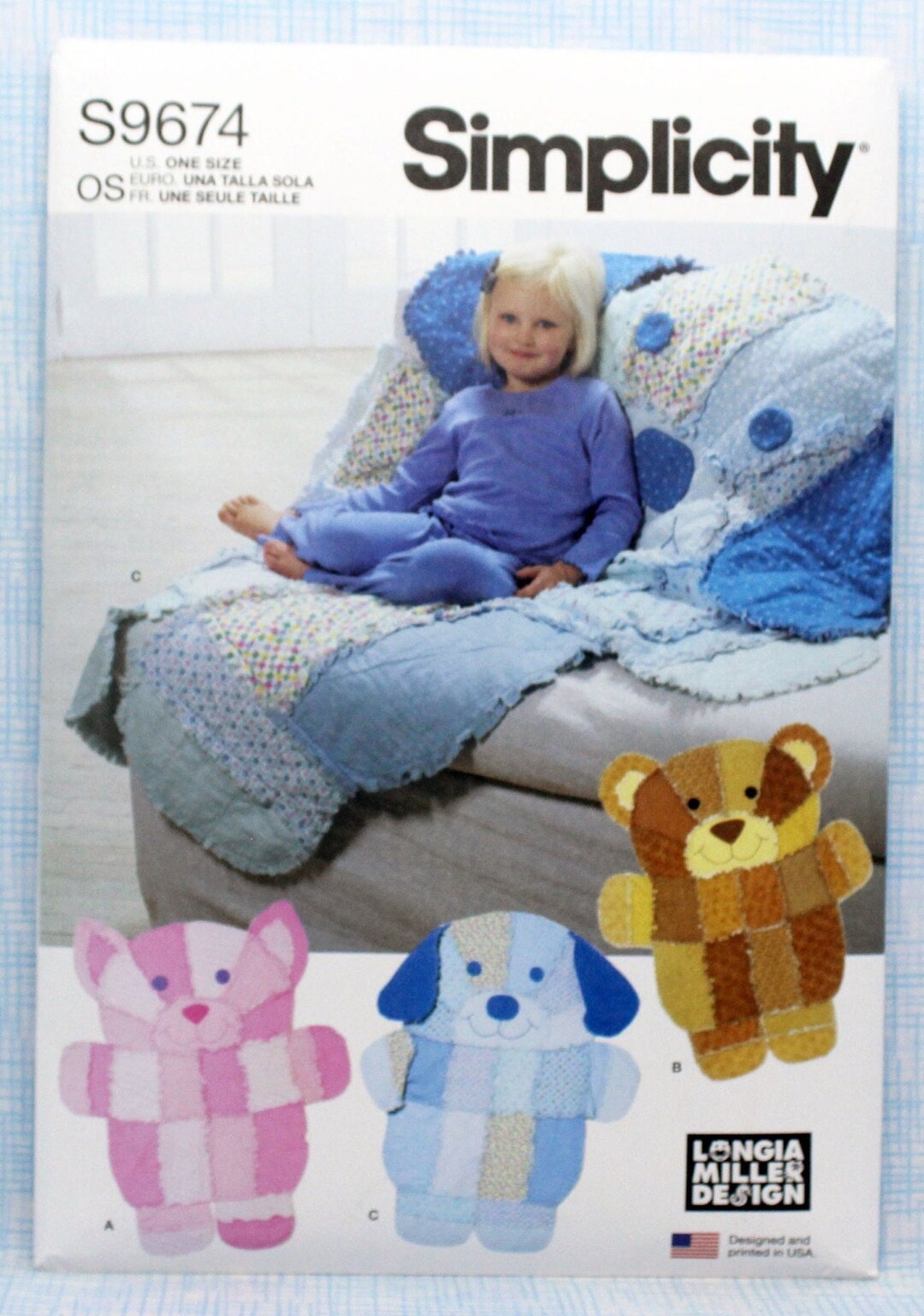 Simplicity Sewing Pattern 9674 Rag Quilt Wall Hangings or Throws Sewing ...