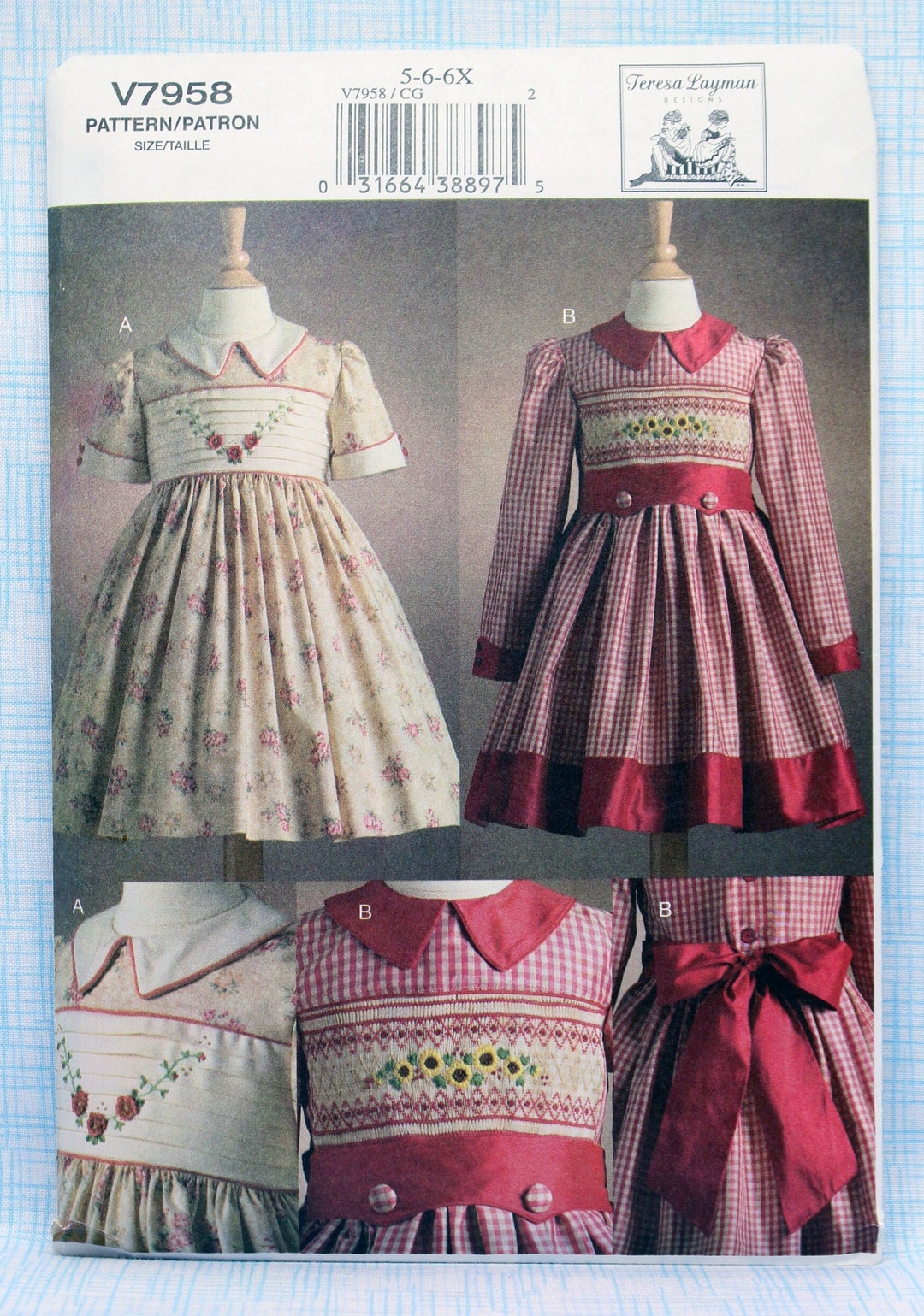 Vogue Sewing Pattern 7958, Children's Dress and Transfer, Uncut/ff ...
