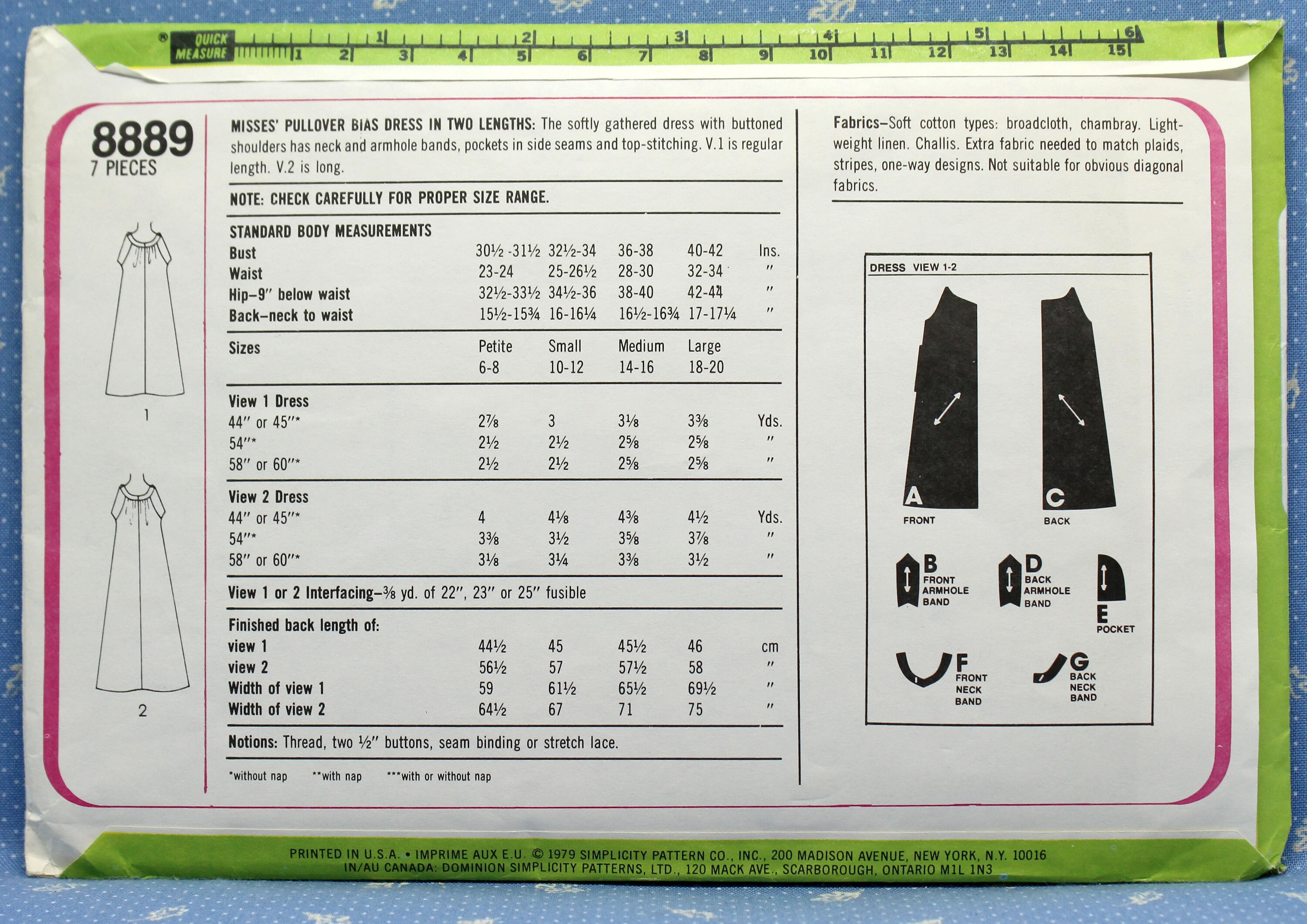 Simplicity Sewing Pattern 8889 Misses' Pullover Bias - Etsy