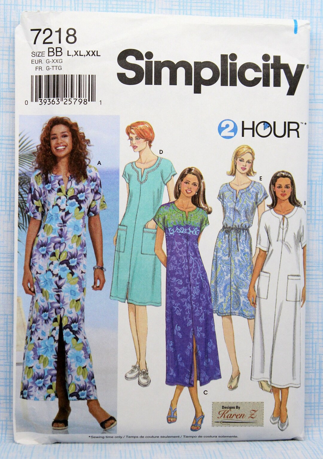 Simplicity Sewing Pattern 7218, Misses' Pullover Dress in Three Lengths ...