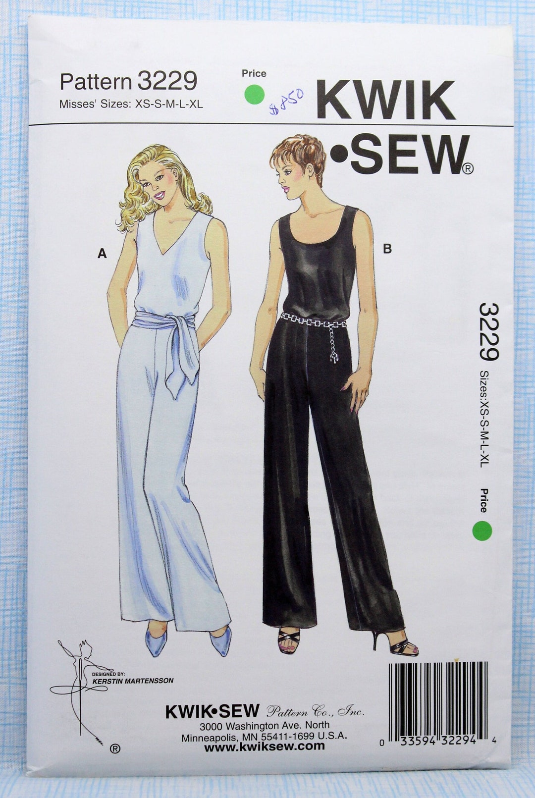 Kwik Sew 3229, Misses' Stretch Knits Jumpsuits Sewing Pattern, Uncut/ff ...