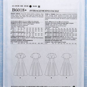 Butterick Sewing Pattern 6018, Misses' Retro Raised Waist Dress With ...