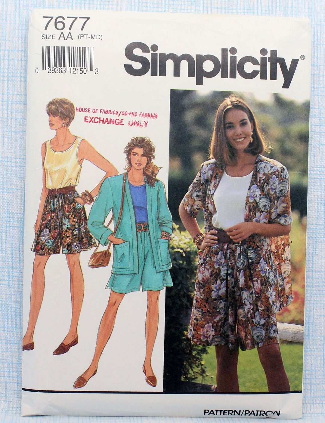 Simplicity Sewing Pattern 7677, Misses' Pull-on Shorts, Sleeveless Top ...