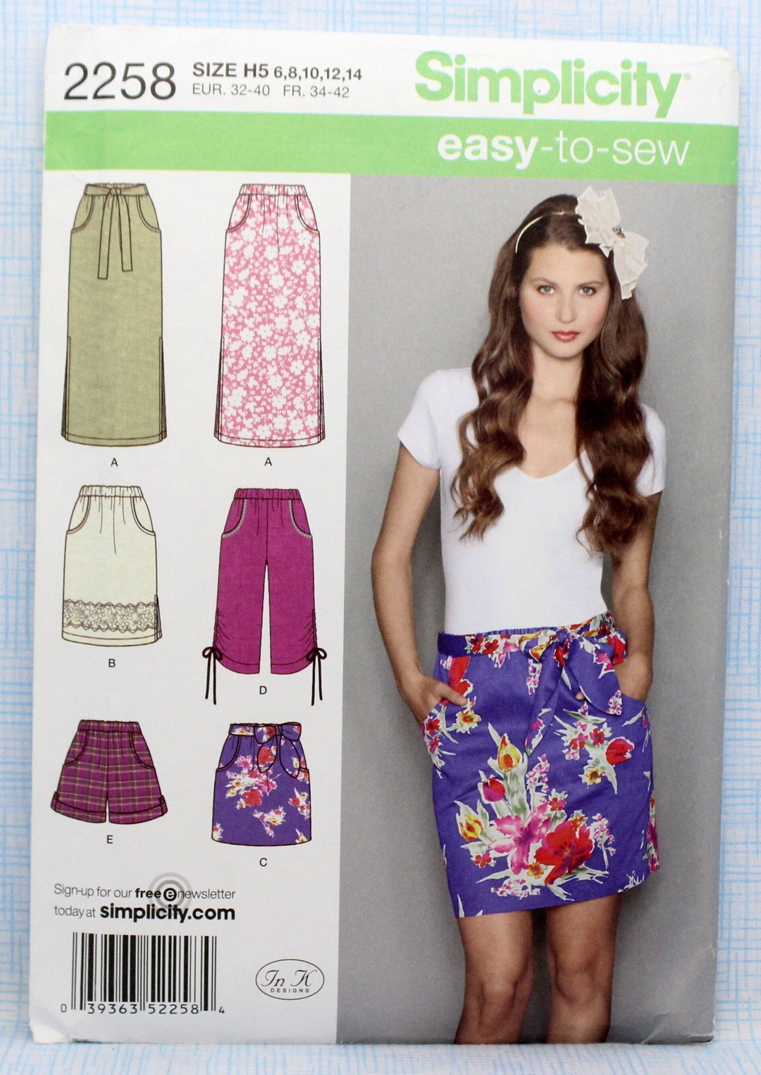 Simplicity Sewing Pattern 2258, Misses' Easy Pull-on Skirt, Capri Pants ...