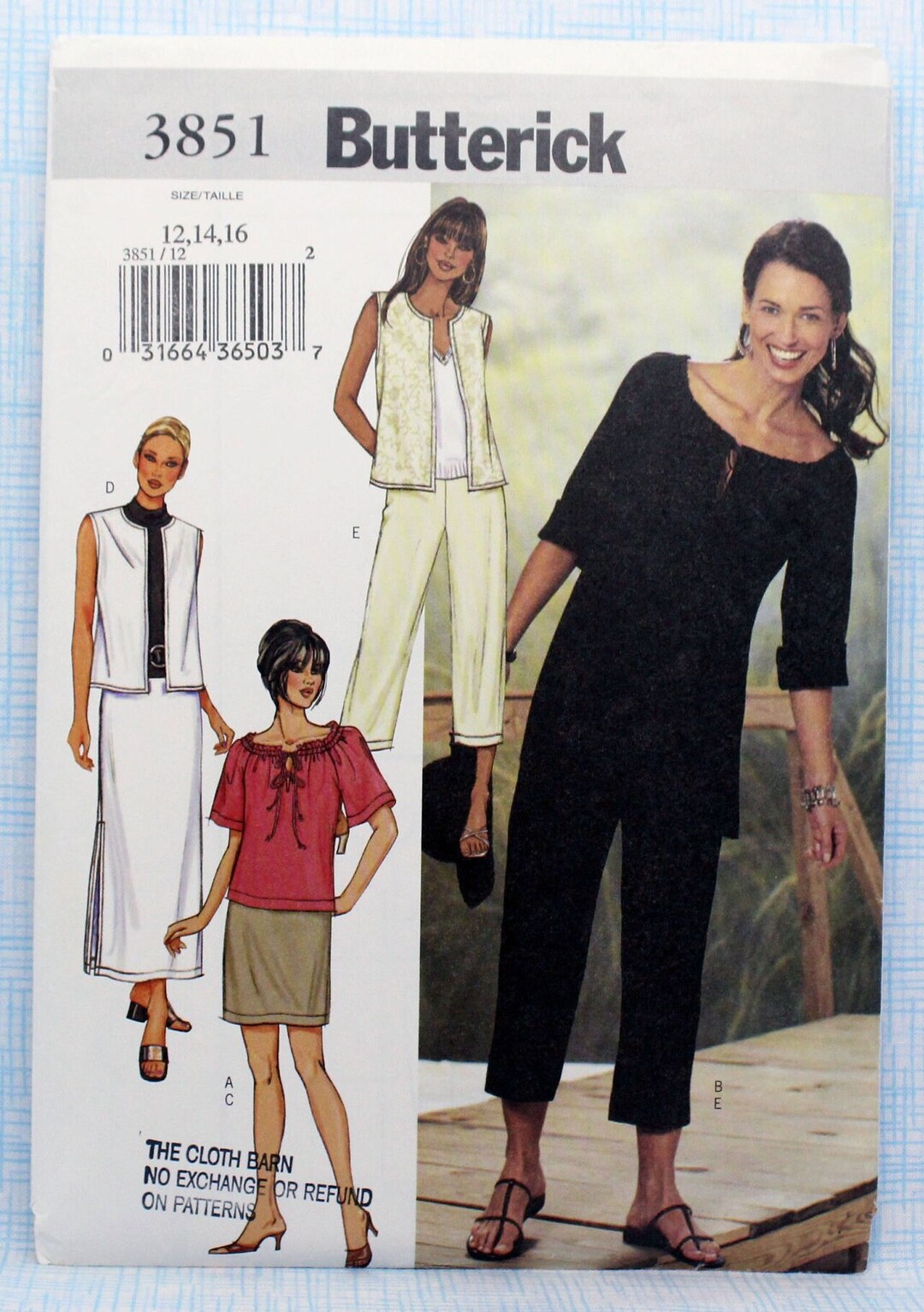 Butterick Sewing Pattern 3851 Misses'/miss Petite Vest, Top, Tunic ...
