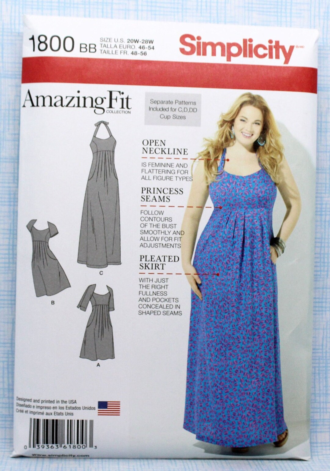 Simplicity Sewing Pattern 1800, Womens' Dress With Pleated Skirt, Uncut ...