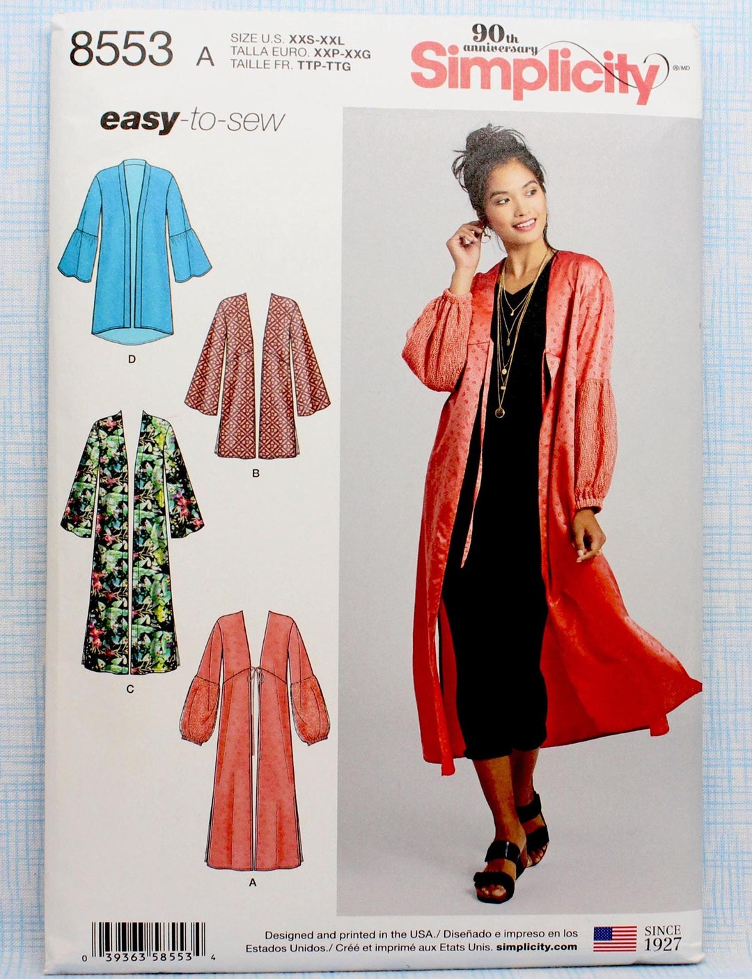 Simplicity Sewing Pattern 8553, Misses' Kimonos, Each in Two Lengths ...