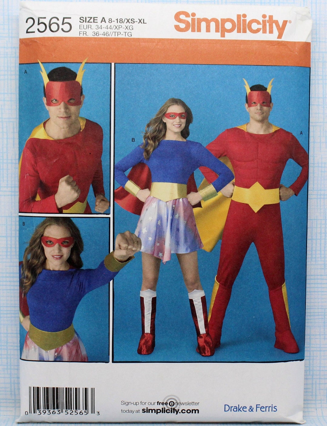 Simplicity Sewing Pattern 2565, Misses' and Men's Superhero Costume ...