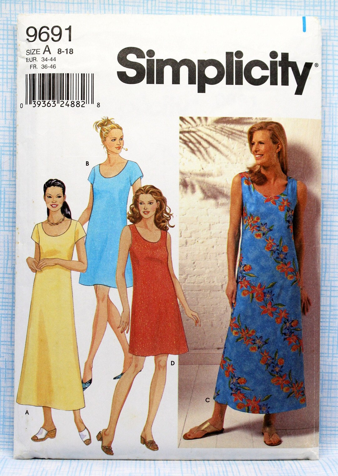 Simplicity Sewing Pattern 9691, Misses' Dress With Scoop Neckline ...