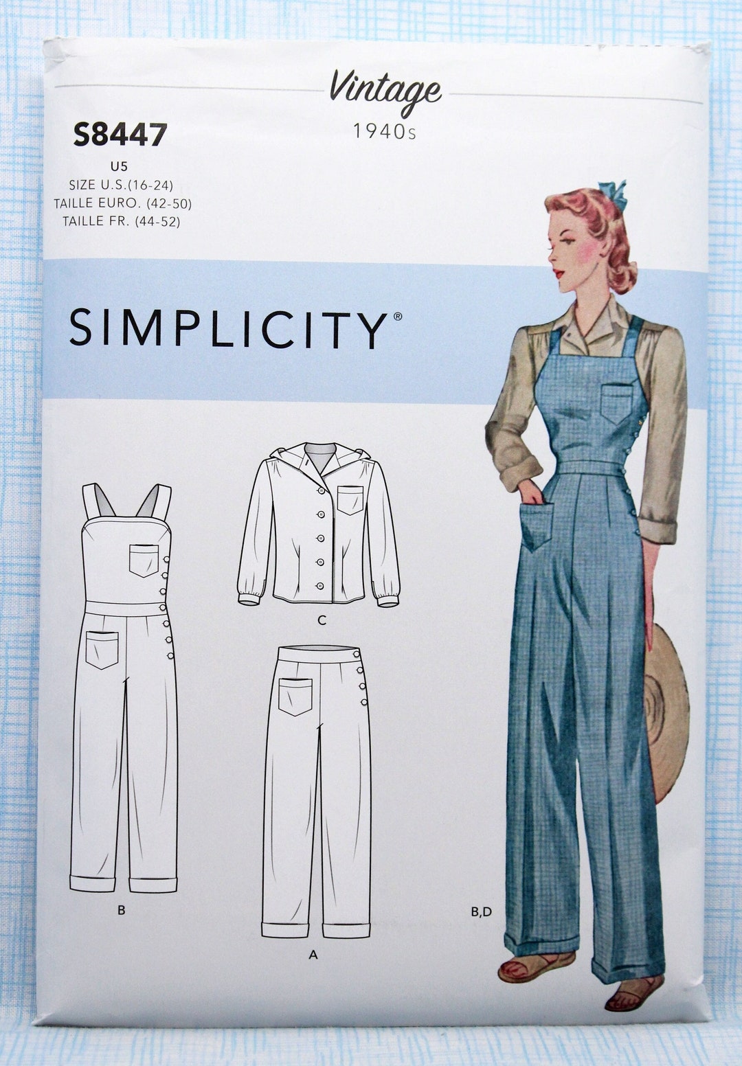 Simplicity Sewing Pattern 8447, Misses' Retro Overalls, Pants and ...