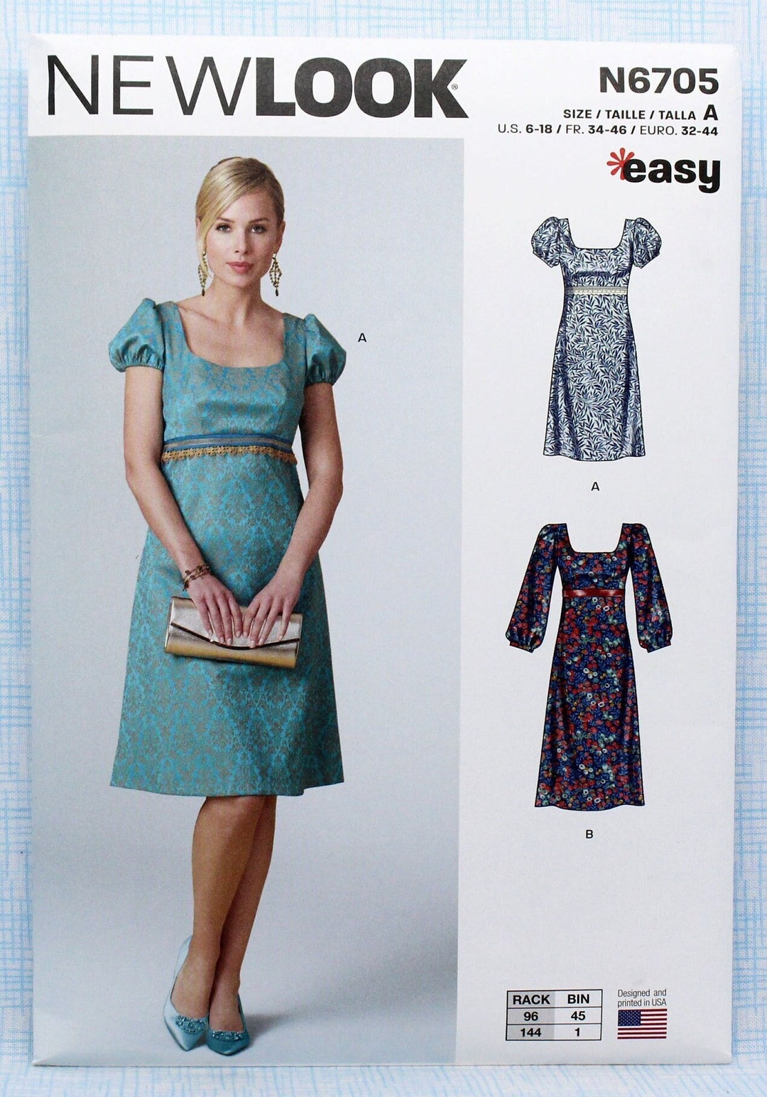 New Look Sewing Pattern 6705, Misses' Easy Empire Waist Dress, Uncut/ff ...