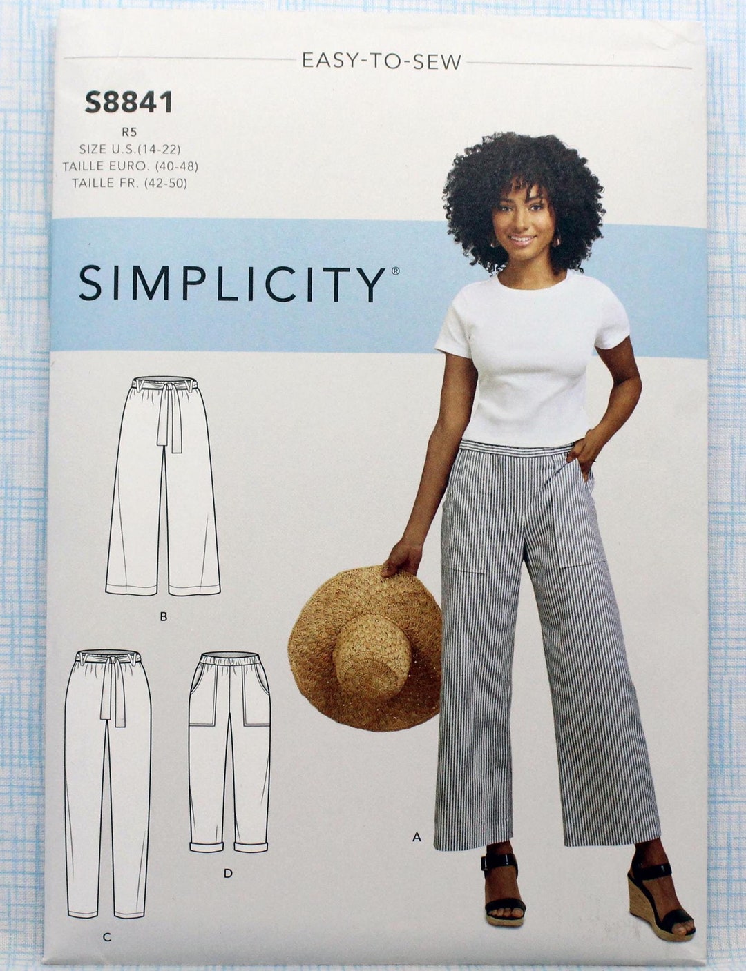 Simplicity Sewing Pattern 8841, Misses' Pull-on Pants With Wide or Slim ...