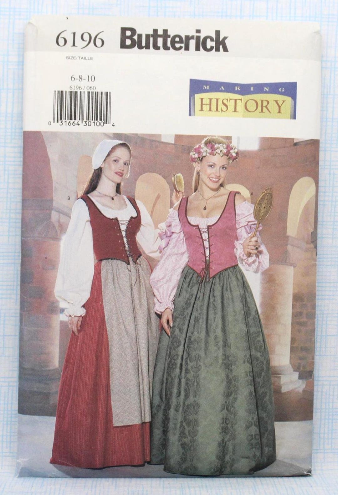 Butterick Sewing Pattern 6196, Misses' Renaissance Dress Historical ...