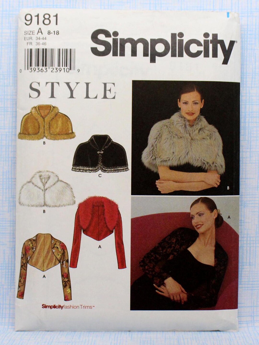 Simplicity Sewing Pattern 9181, Misses' Capelet and Knit Jacket, Uncut/ff, Misses' Size 8 10 12 ...