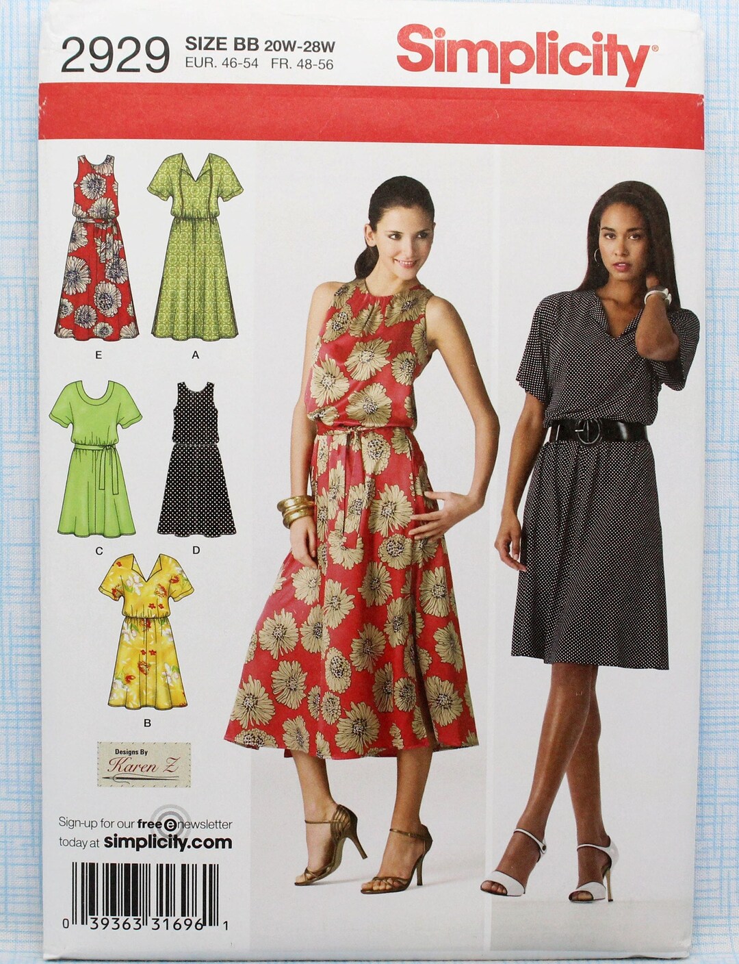 Simplicity Sewing Pattern 2929, Women's Pullover Dress With Bodice ...