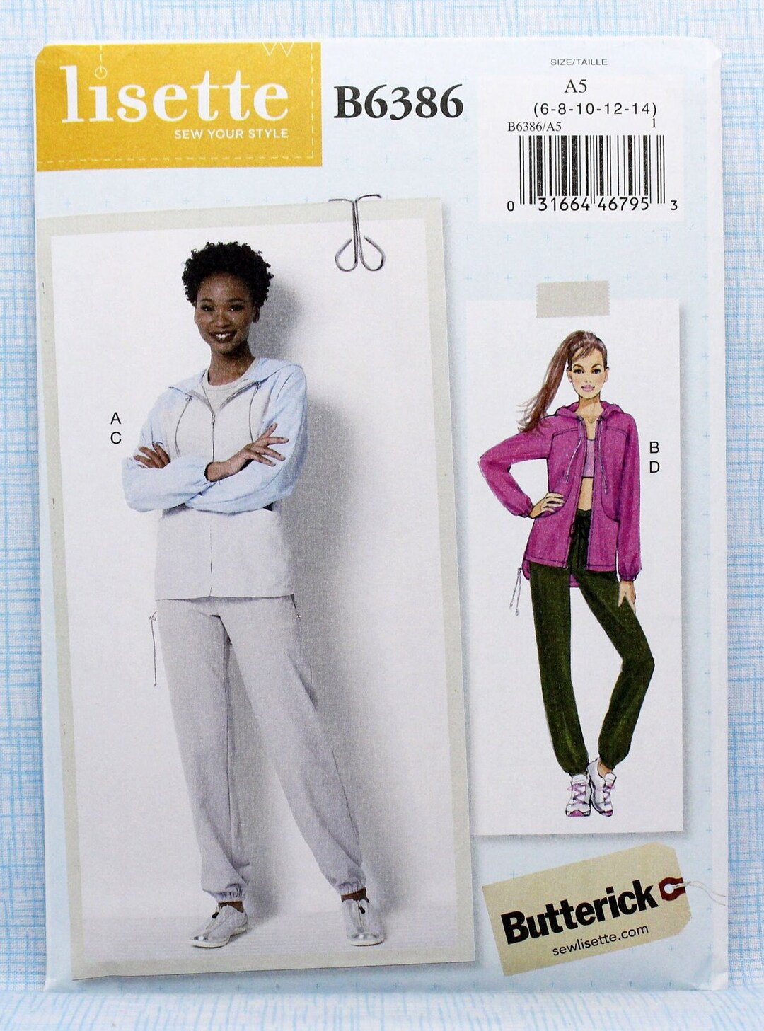 Butterick Sewing Pattern 6386, Misses' Hooded Jacket and Drawstring ...