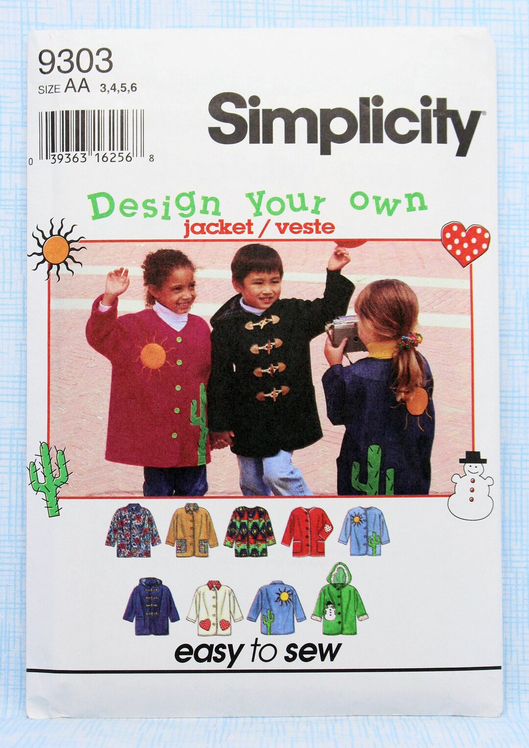 Simplicity Sewing Pattern 9303, Child's Easy Jacket, Uncut/ff, Childs ...