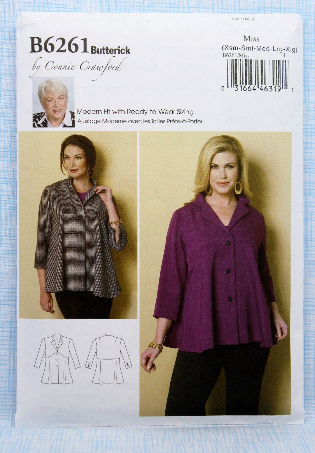 Butterick Sewing Pattern 6261, Misses' Loose-fitting Jacket, Uncut/ff ...