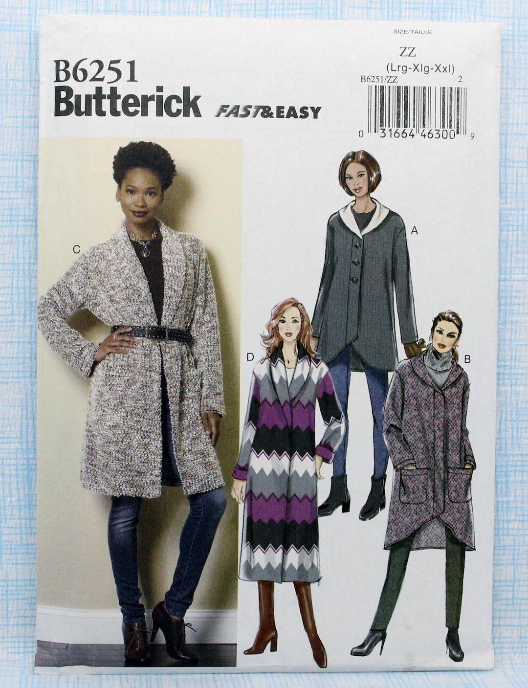 Butterick Sewing Pattern 6251, Misses' Easy Knit Sweater Jacket and ...