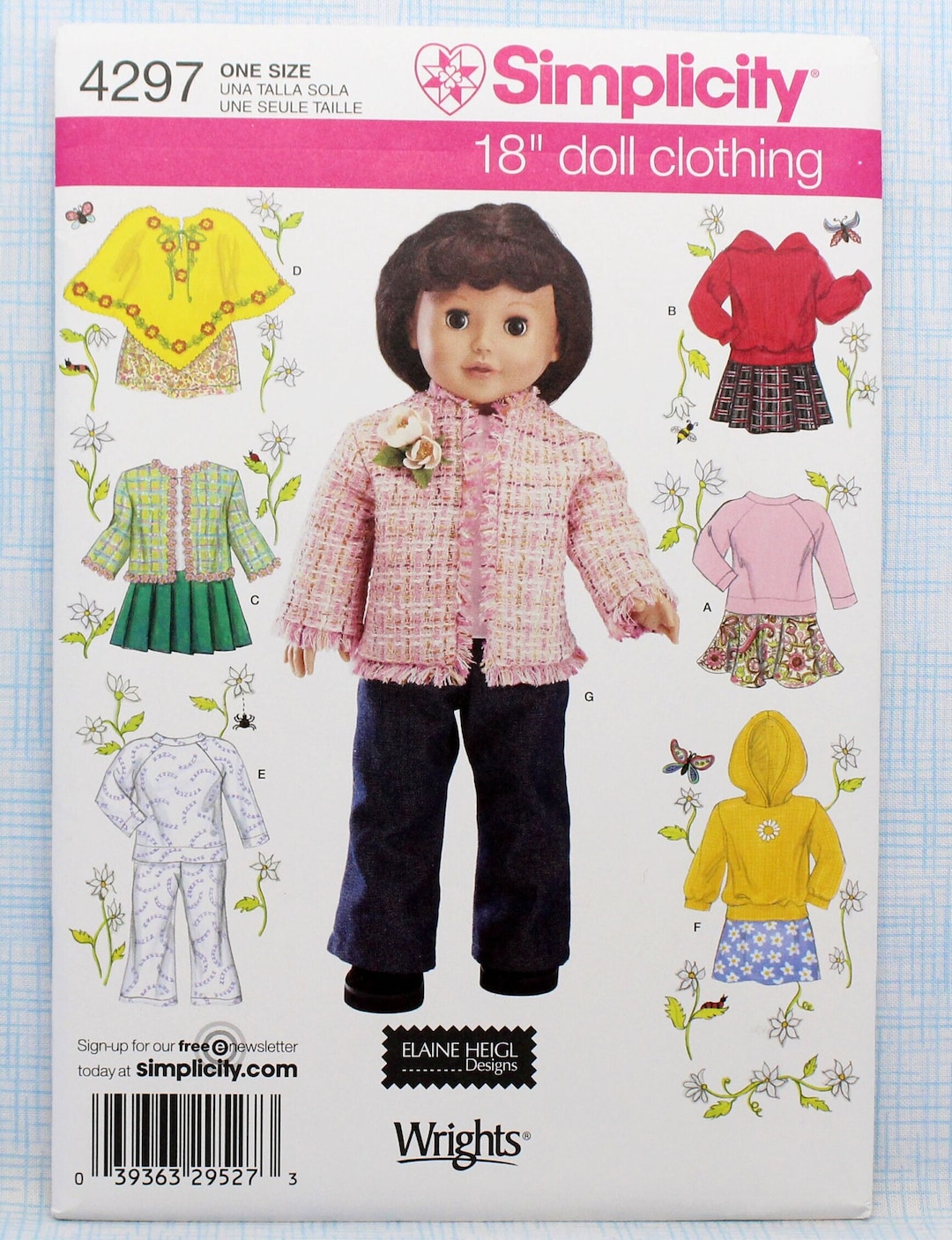 Simplicity Sewing Pattern 4297, Doll Clothes for 18" Dolls, Doll Skirt ...