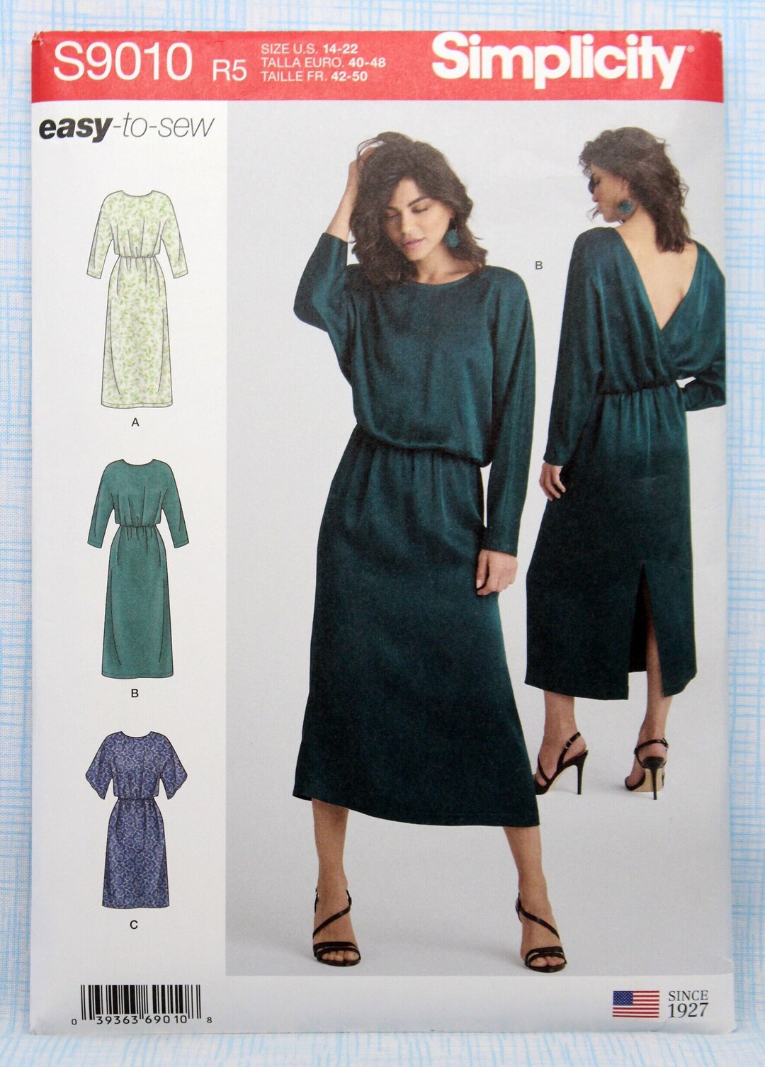 Simplicity Sewing Pattern 9010, Misses' Dresses With Back and Sleeve ...