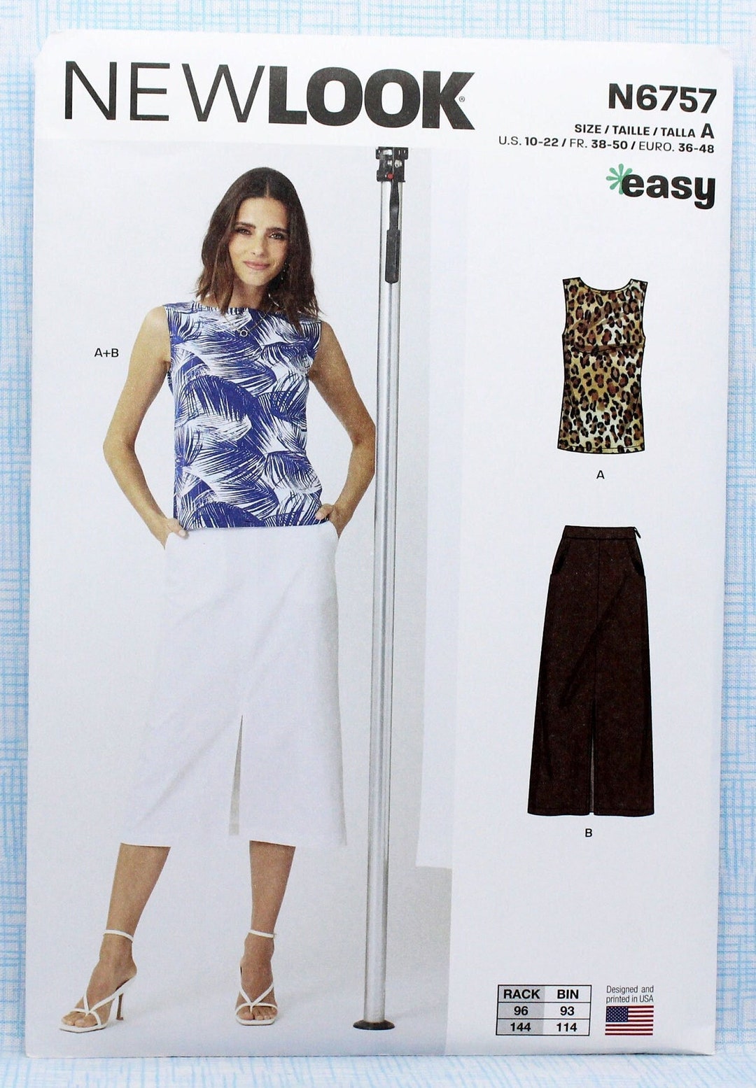 New Look Sewing Pattern 6757, Misses' Skirt and Sleeveless Knit Top ...