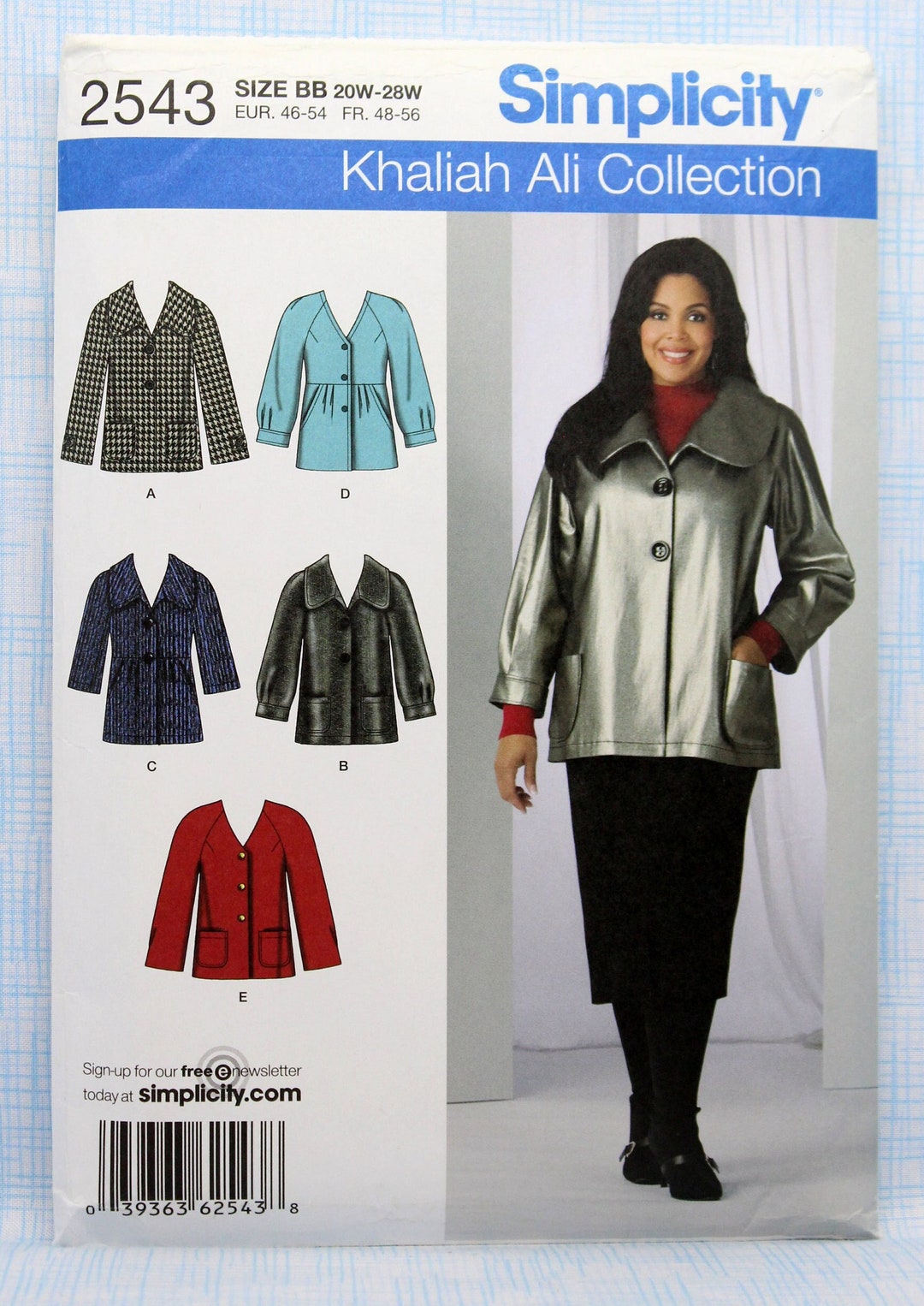 Simplicity Sewing Pattern 2543, Women's Jacket With Front and Collar ...