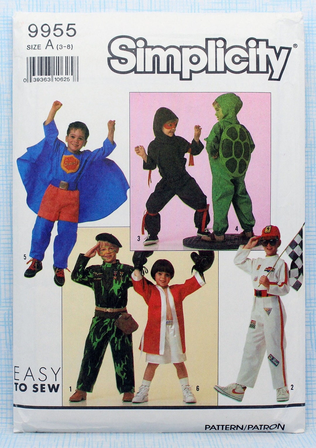 Simplicity Sewing Pattern 9955 Boys' Costumes, Uncut/ff, Boys' Size 3 4 ...