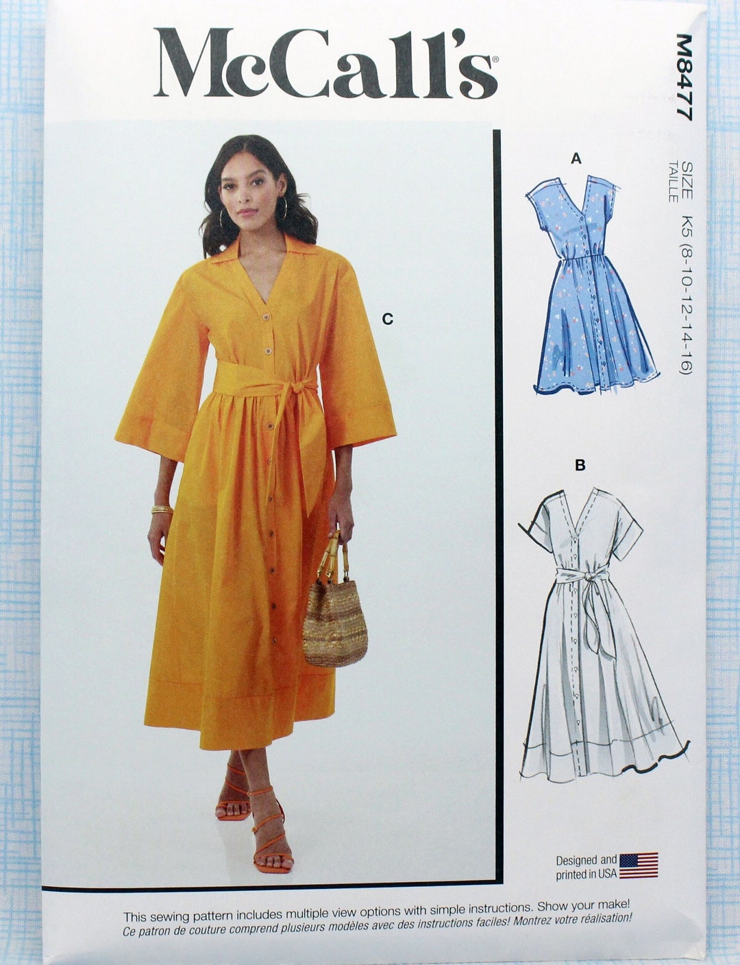 Mccall's Sewing Pattern 8477, Misses' Shirtdresses With Sleeve Options ...