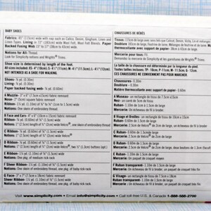 Simplicity Sewing Pattern 2491, Baby Fabric Shoes, 9 Different Styles ...