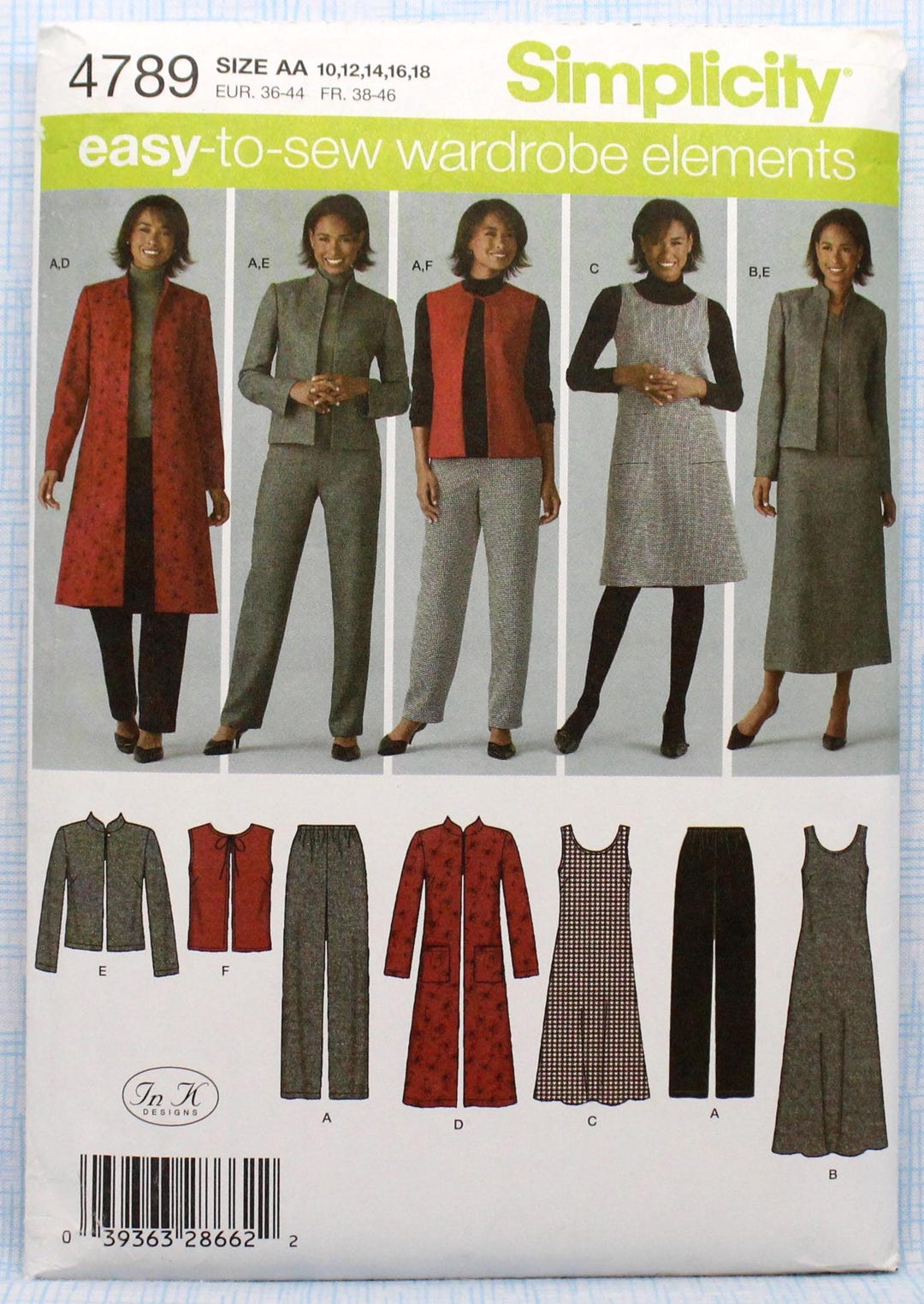 Simplicity Sewing Pattern 4789, Misses' Pants, Vest, Jacket and Jumper ...