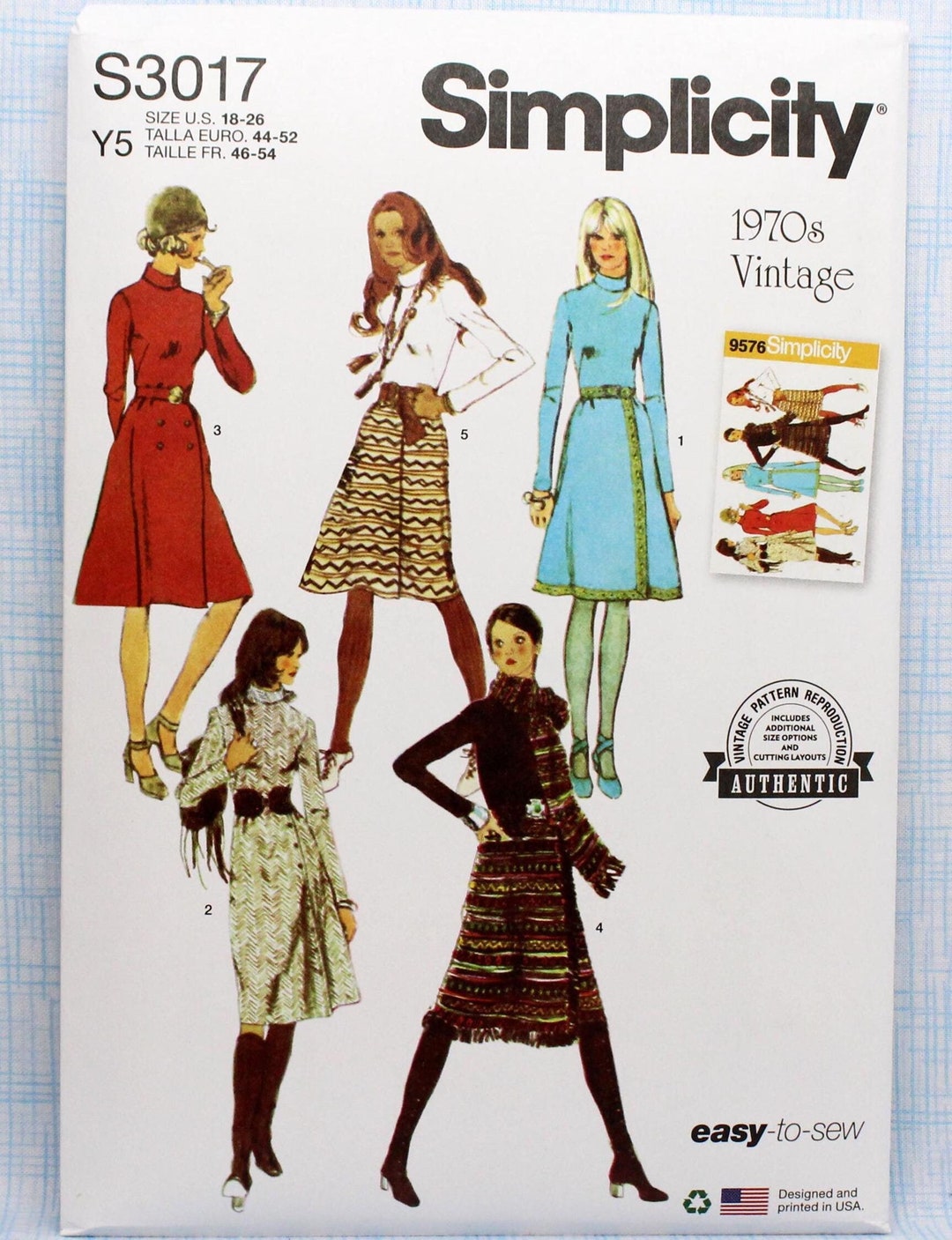 Simplicity Sewing Pattern 3017, Misses' Retro Dress With Front-wrap ...