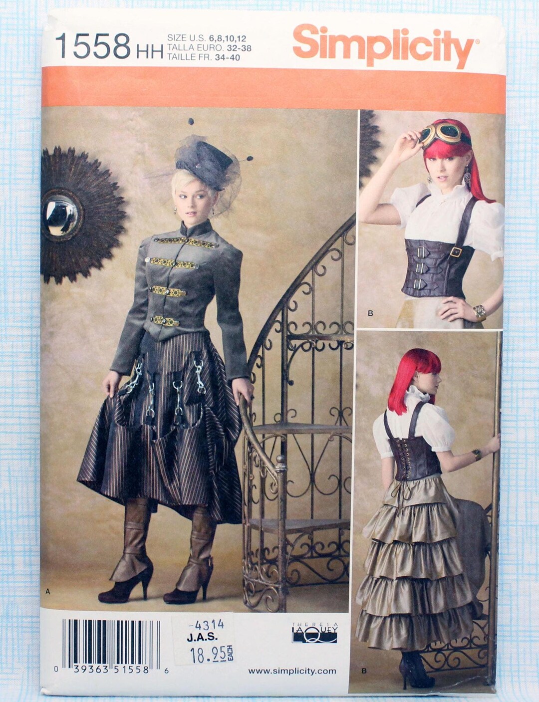 Simplicity Sewing Pattern 1558, Misses Steampunk Jacket, Blouse, Corset ...