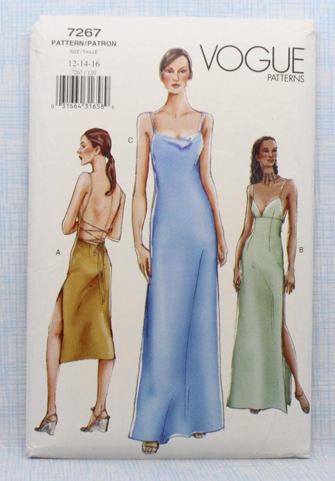 Vogue Sewing Pattern 7267, Misses' A-line Dress, Size 12 14 16, Uncut ...