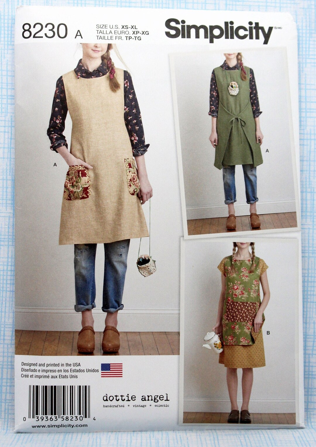 Simplicity Sewing Pattern 8230, Misses' Apron Dress and Reversible ...