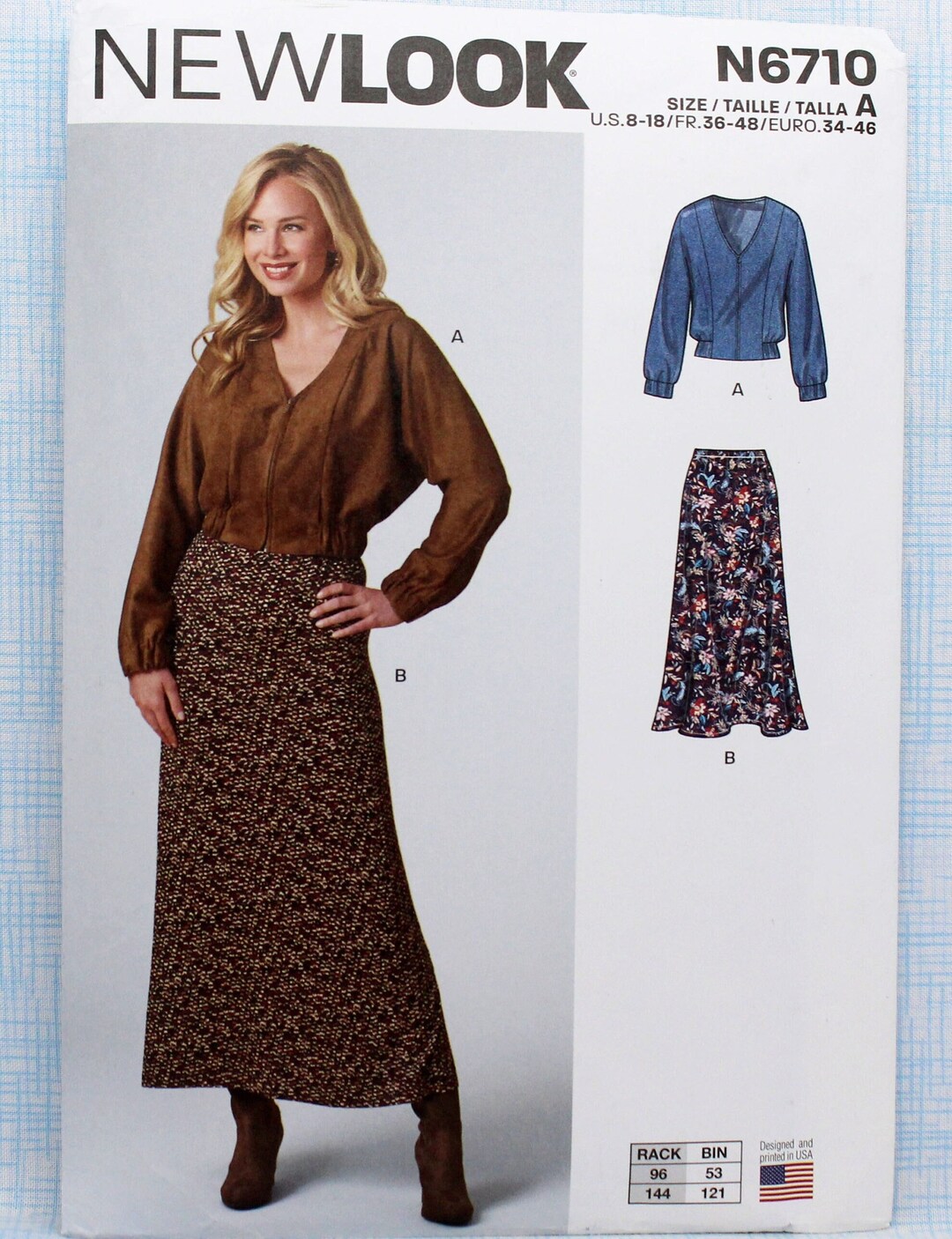 New Look Sewing Pattern 6710 Misses' Zip Front Jacket and Pull-on Knit ...