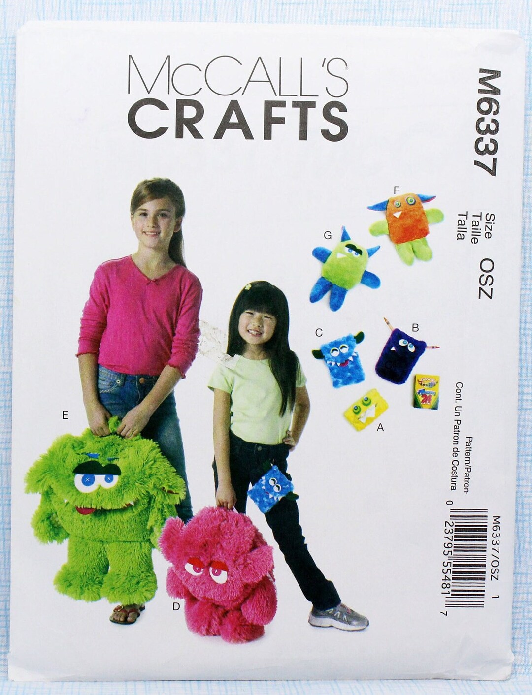 Mccall's Sewing Pattern 6337, Childs Monster Backpack, Cases and Toys ...
