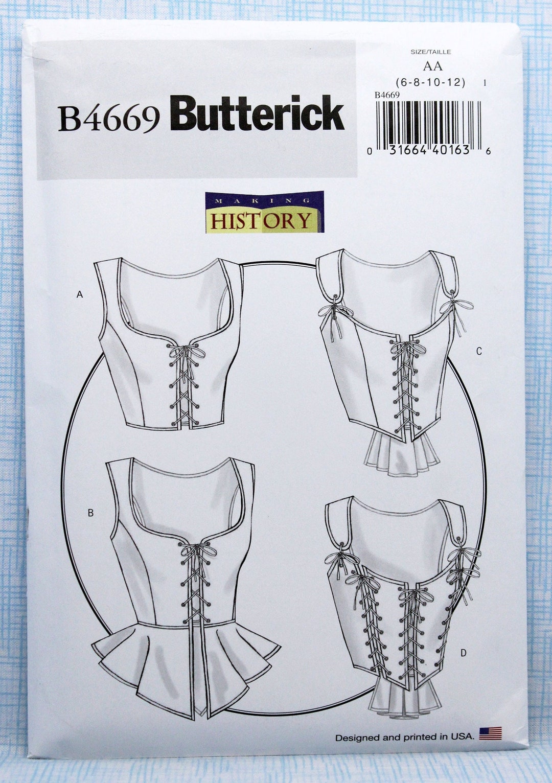 Butterick Sewing Pattern 4669, Misses' Lined and Close-fitting Corset ...