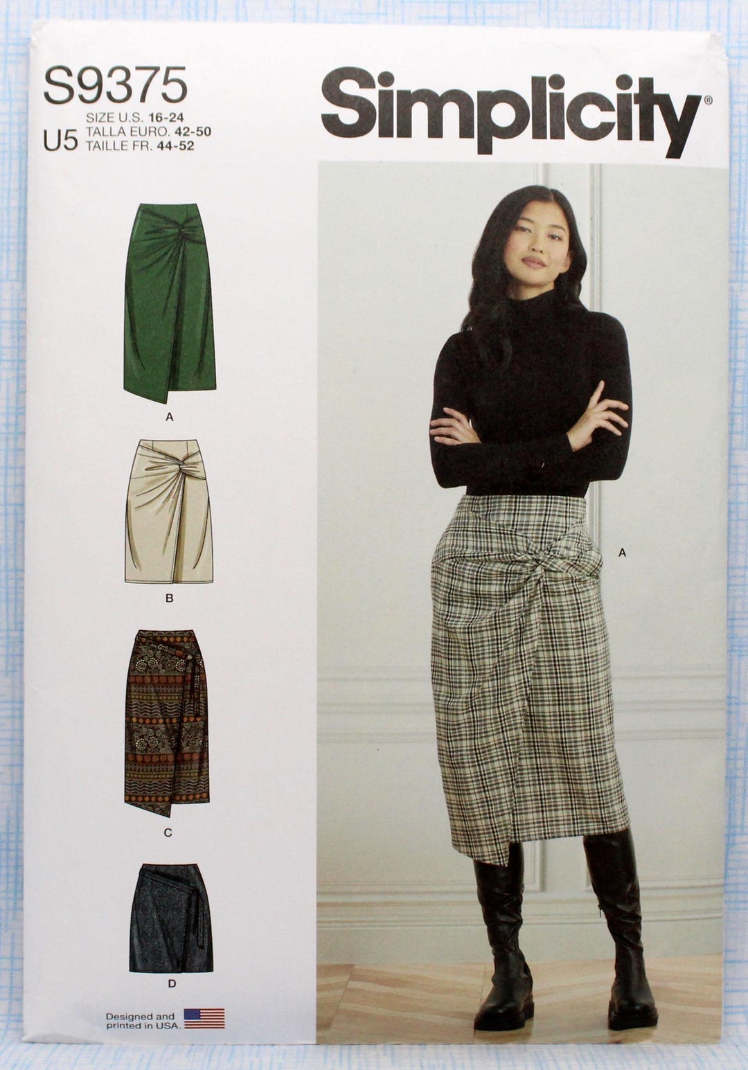 Simplicity Sewing Pattern 9375, Misses' Faux Wrap Skirt With Twist ...