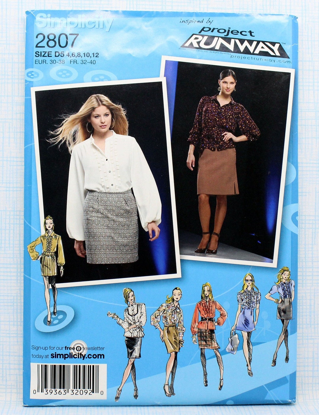Simplicity Sewing Pattern 2807, Misses' Skirt and Blouse, Uncut/ff ...