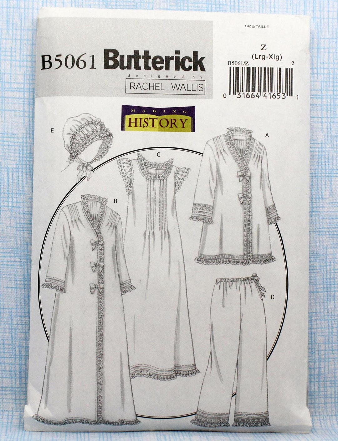 Butterick Sewing Pattern 5061, Misses' Bed Jacket, Robe, Nightgown and ...