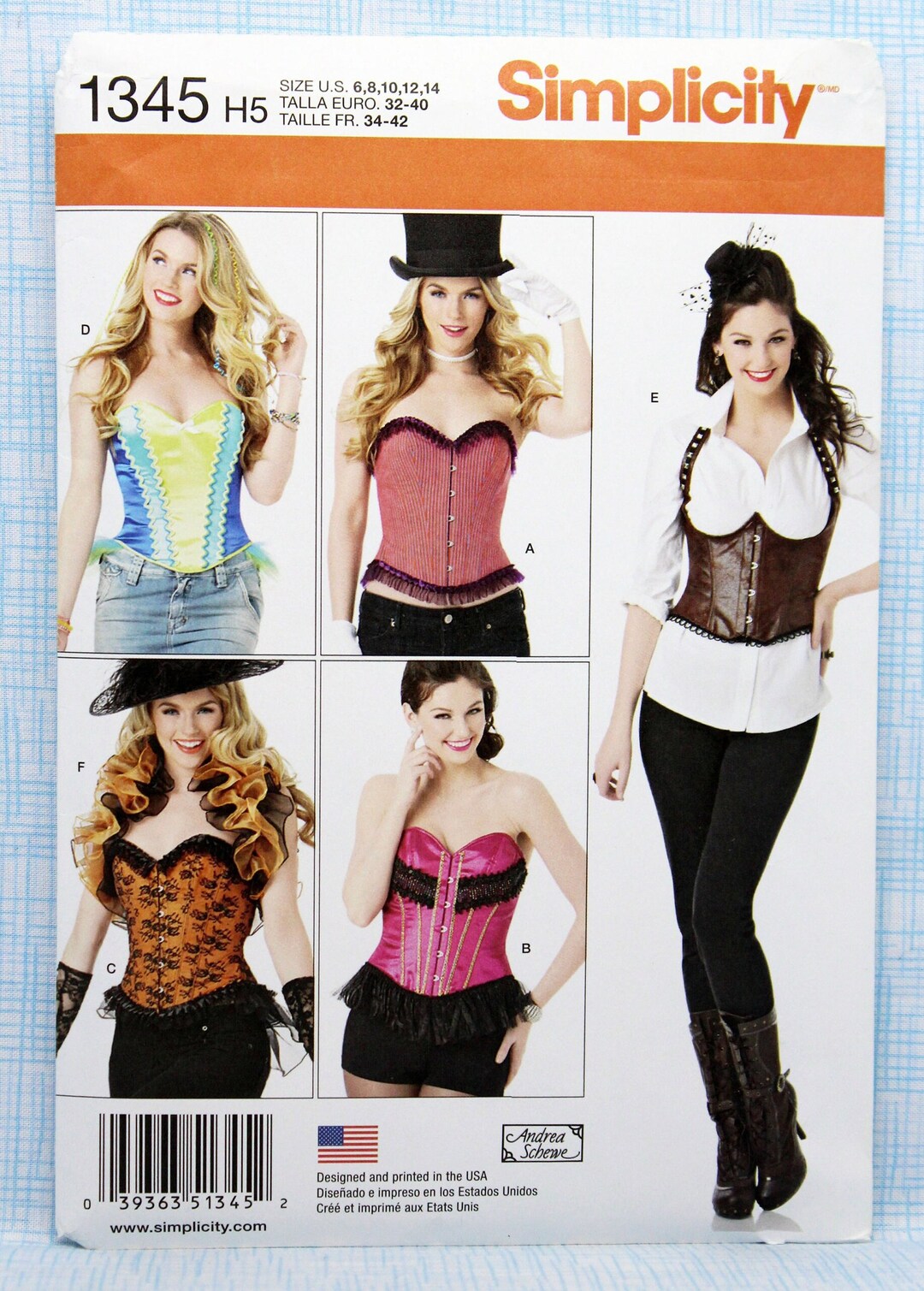 Simplicity Sewing Pattern 1345, Misses' Corsets Sewing Pattern, Uncut ...