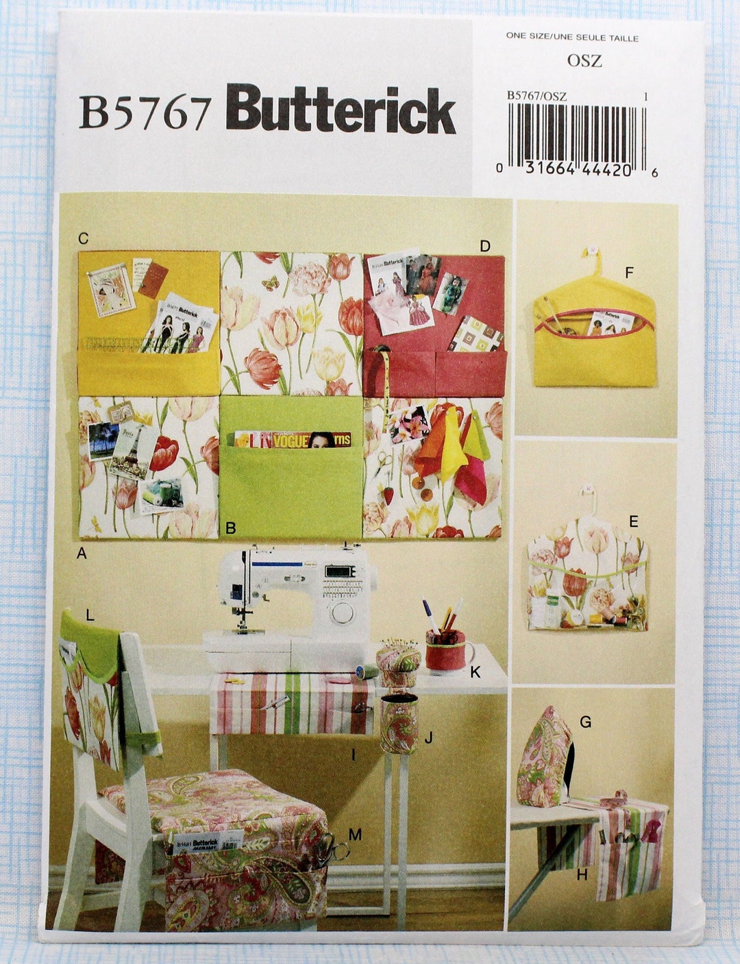 Butterick Sewing Pattern 5767, Sewing Room Organizers, Pin Cushions ...