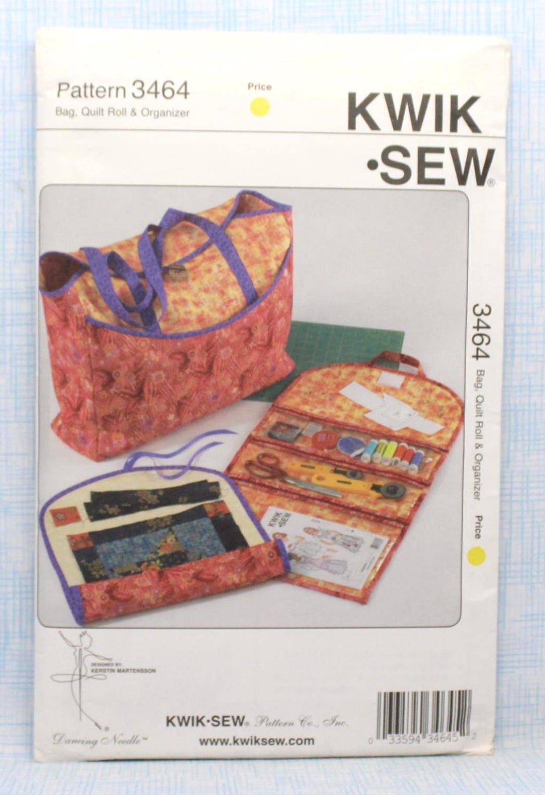 Kwik Sew 3464 Sewing Pattern, Bag, Quilt Roll and Organizer, Uncut/ff ...