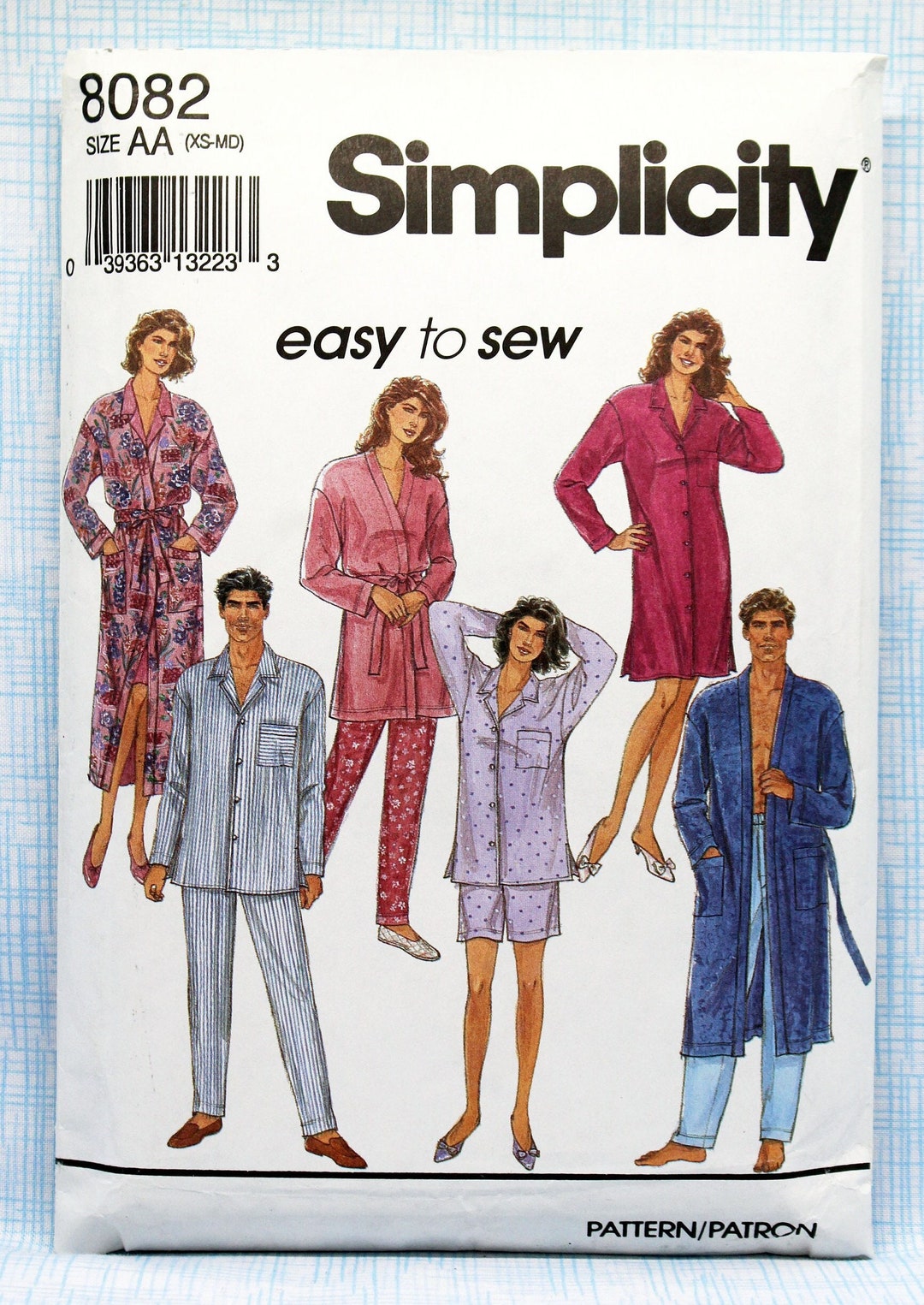 Simplicity Sewing Pattern 8082, Misses'/men's/teen Boys' Easy Pajamas ...