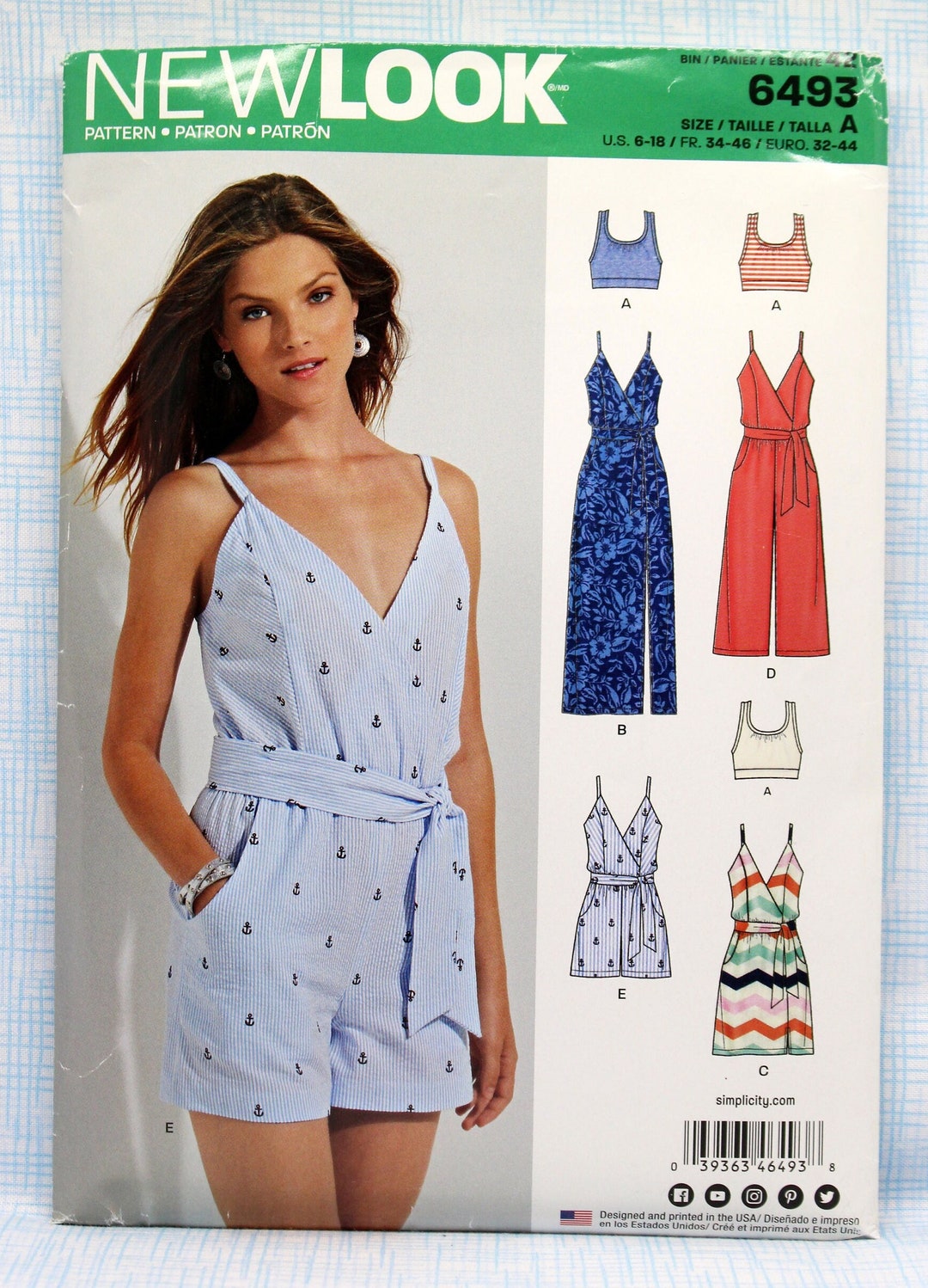 New Look Sewing Pattern 6493, Misses' Dress and Jumpsuit With Shoulder ...