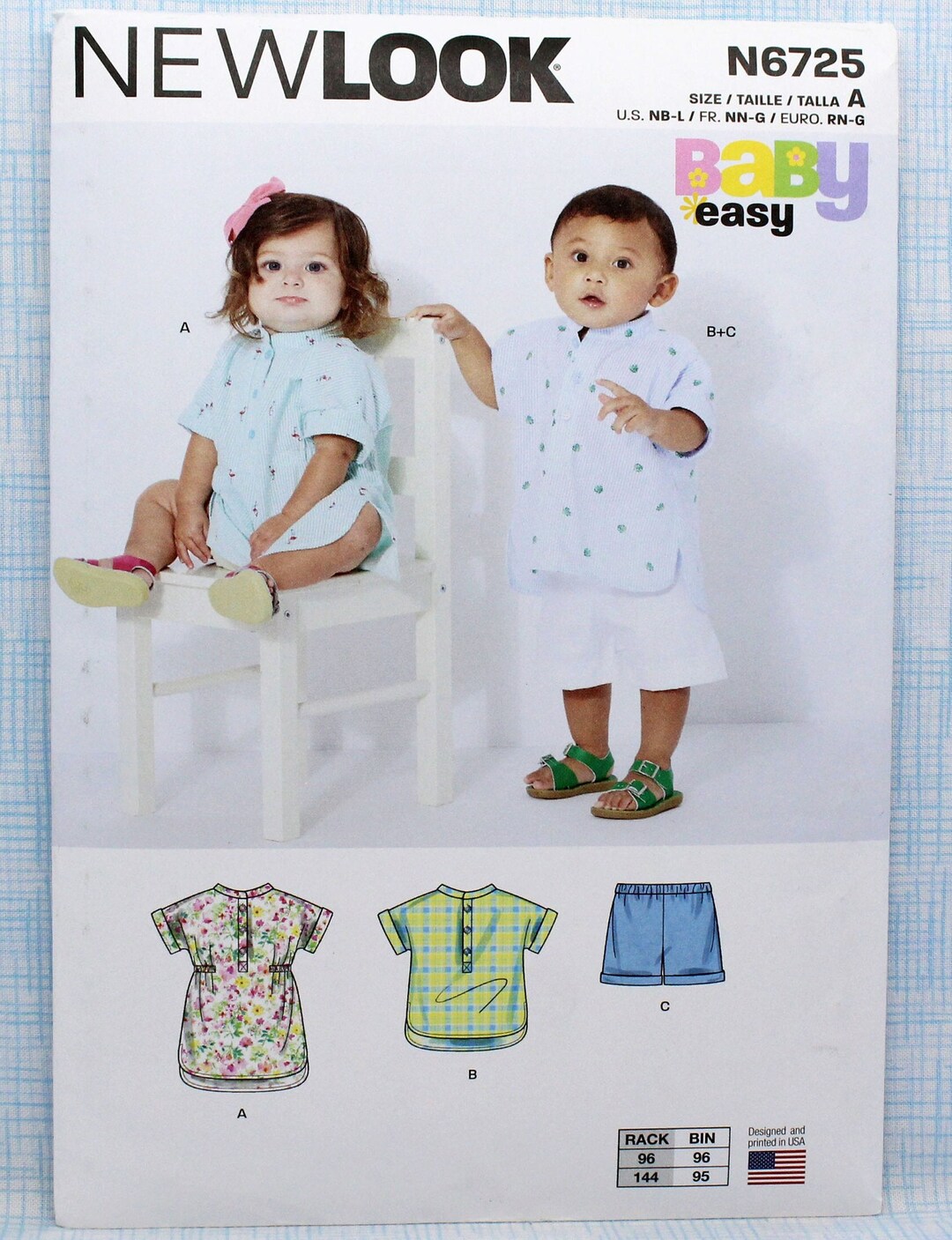 New Look Sewing Pattern 6725, Babies Pullover Top and Dress and Elastic ...