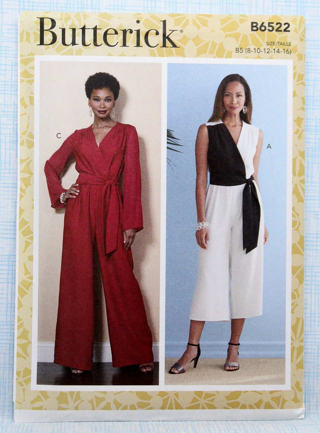 Butterick Sewing Pattern 6522, Misses' Easy Jumpsuit and Sash, Uncut/ff ...