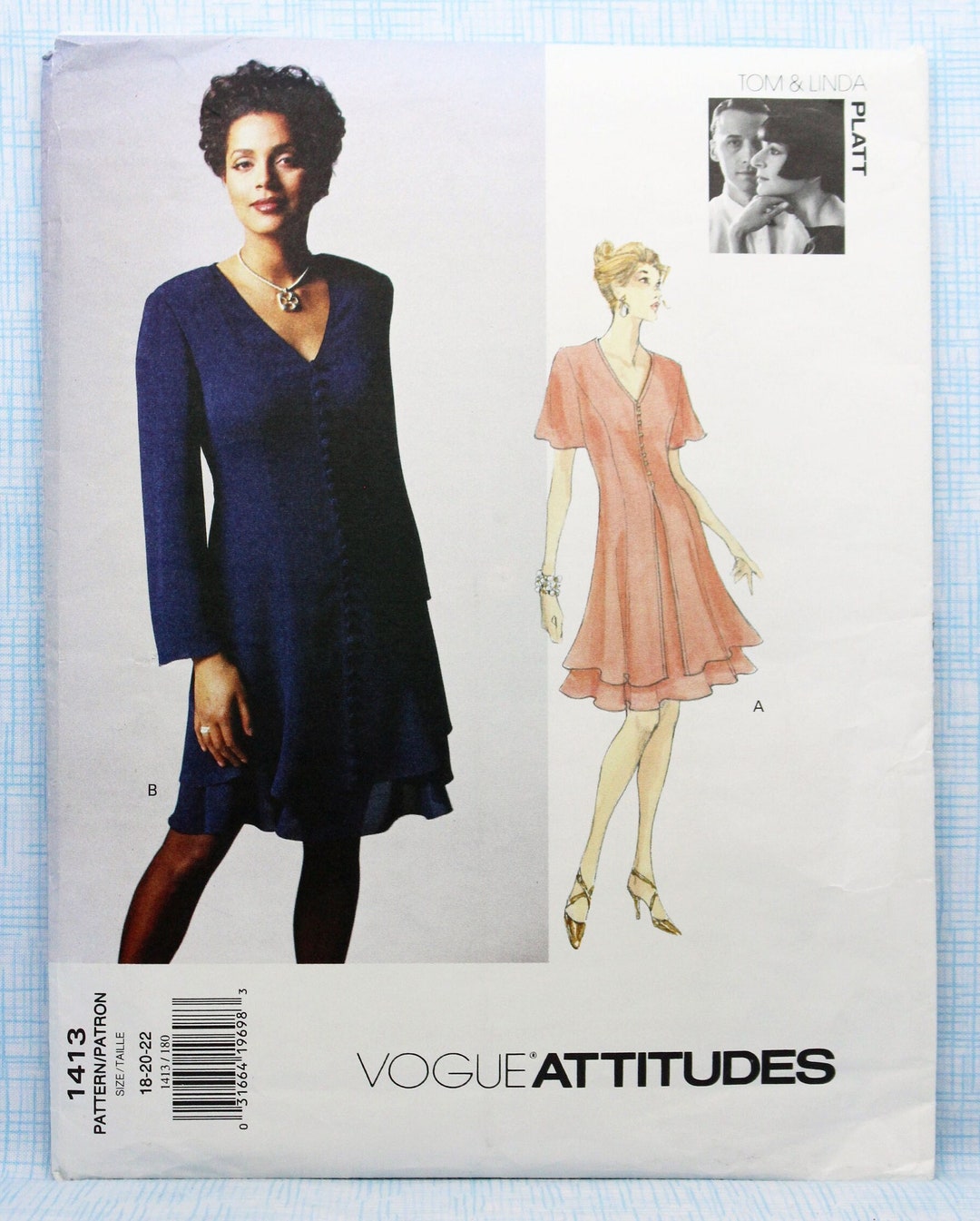 Vogue Sewing Pattern 1413, Misses' Slightly Flared Dress, Uncut/ff ...